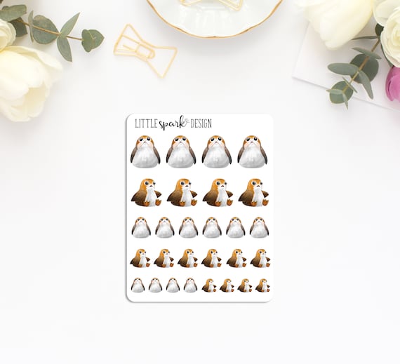 Porg Inspired Stickers Star Wars | Etsy