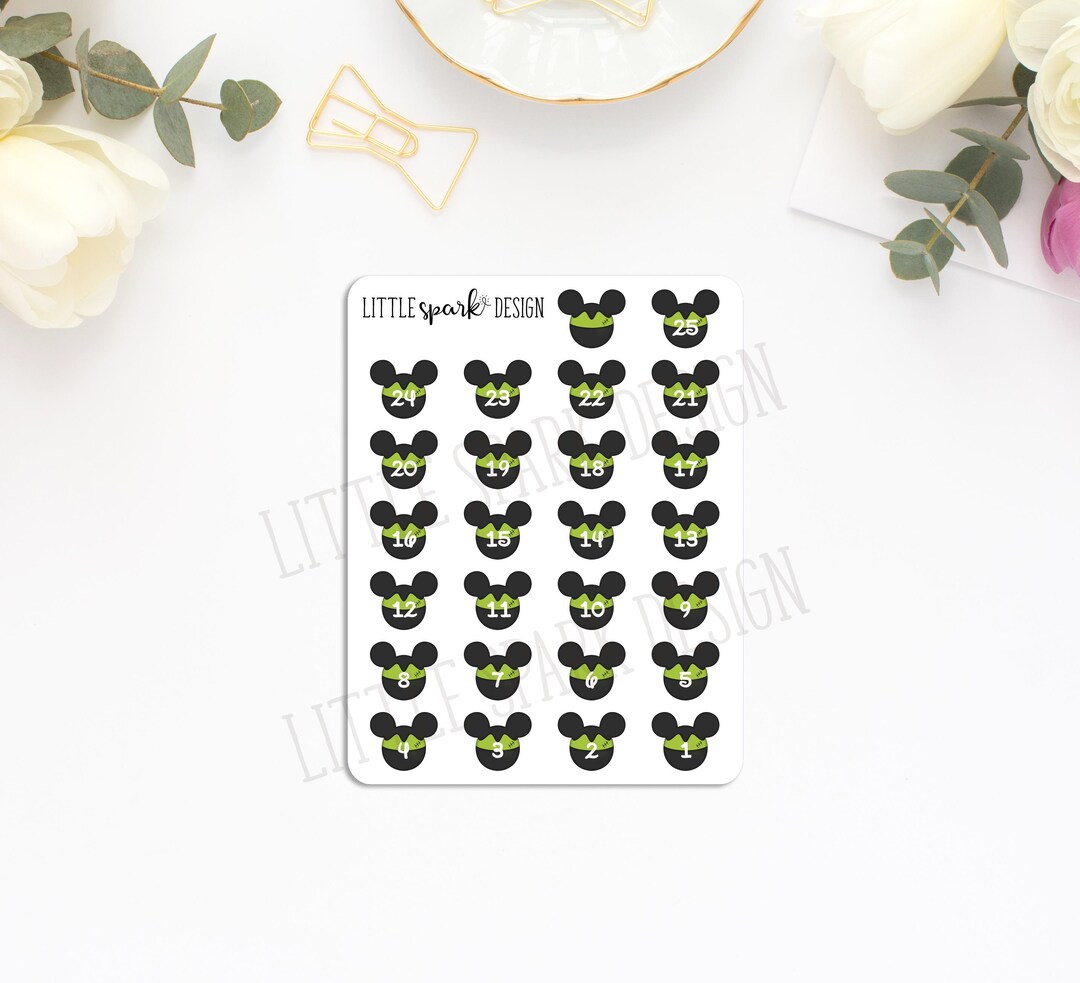 Magical Mouse Monster Disney Countdown to Halloween Stickers for ...