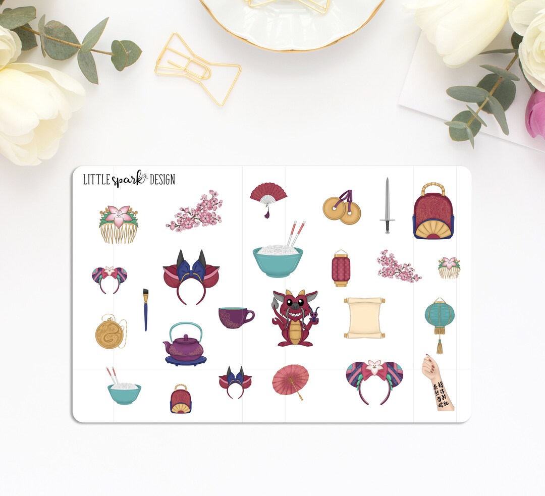 Fighting Princess Disney Mulan Fairytale Inspired Deco Stickers for ...
