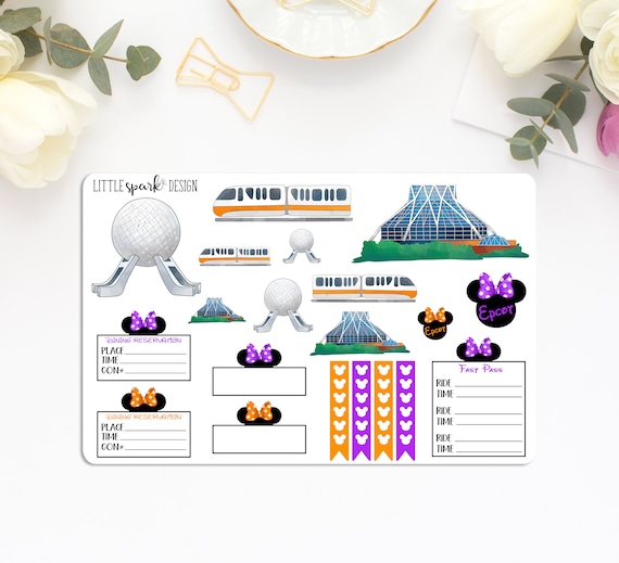 Disney Inspired Epcot Vacation Planner Stickers Scrapbook or | Etsy