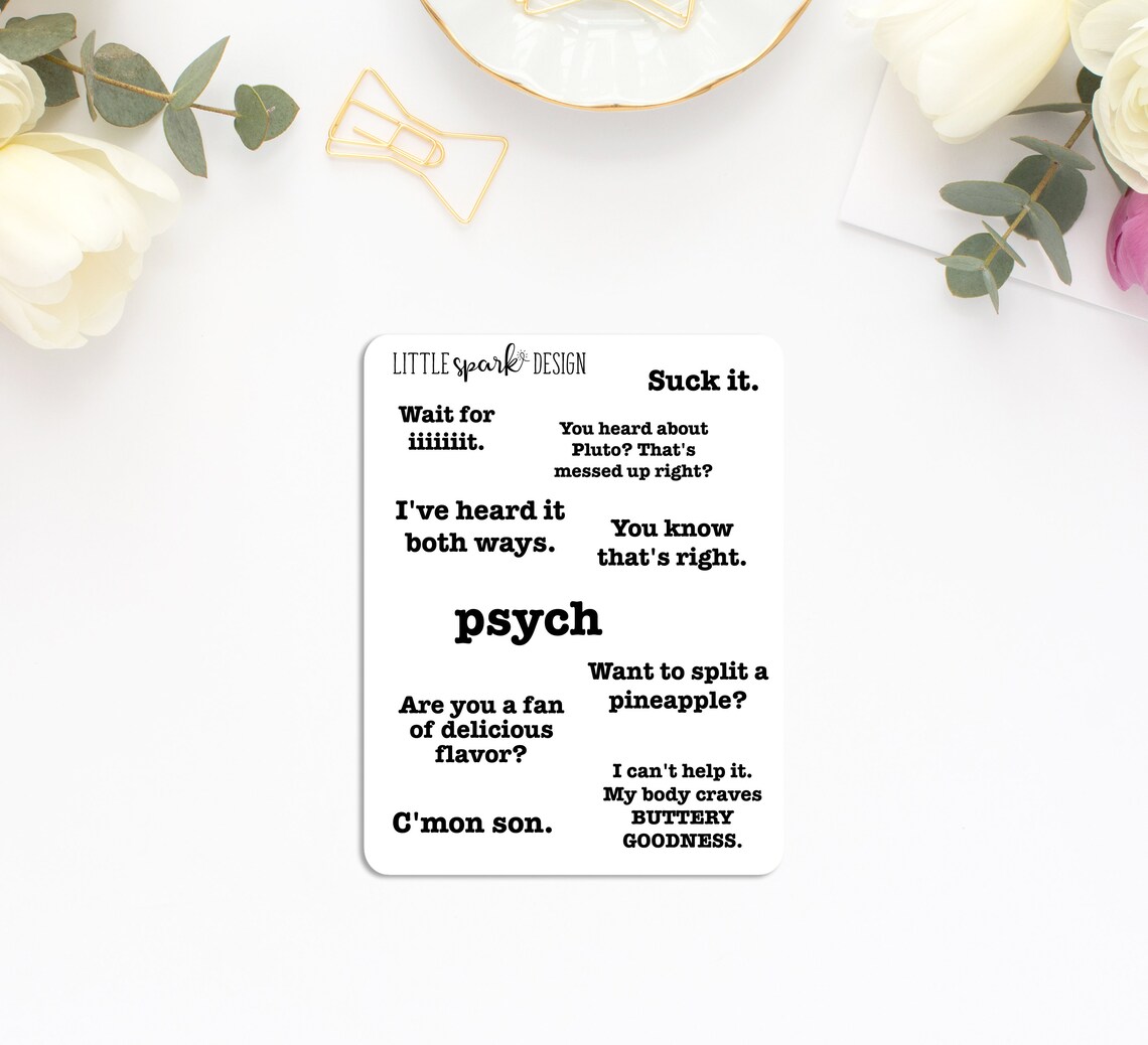 Psych Quote Stickers - Fun Planner and Scrapbooking Stickers - Etsy