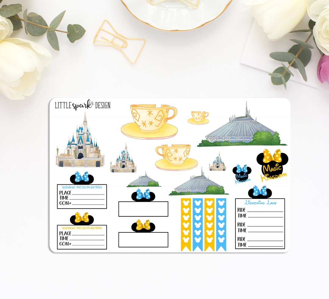 Disney Inspired Magic Kingdom Vacation Planner Stickers - Etsy