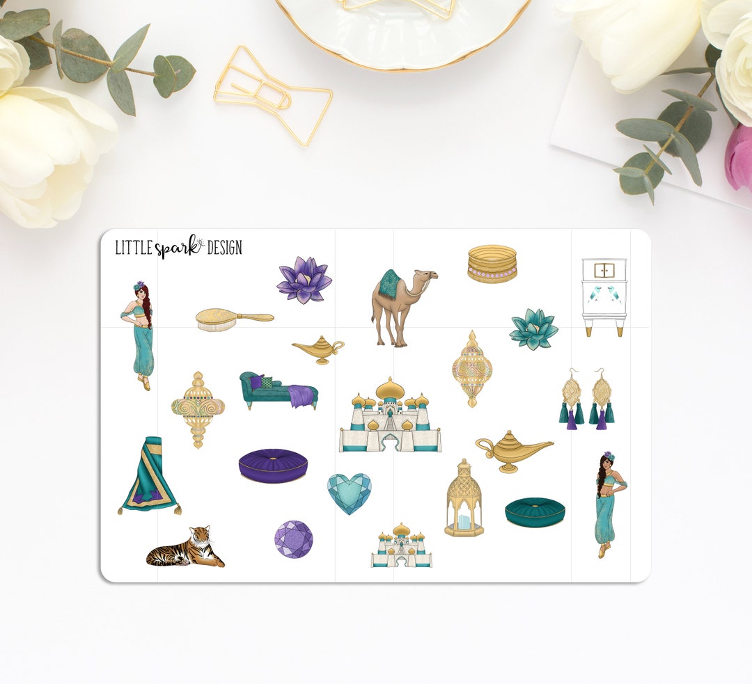 Arabian Nights Jasmine Aladdin Disney Fairytale Inspired Deco Stickers ...