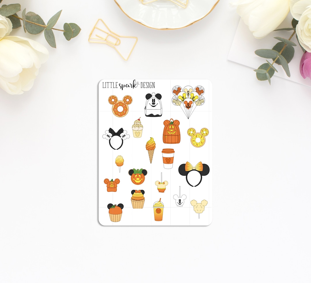 Disney Inspired Doodle Stickers Halloween Fall for Planner or Scrapbook ...