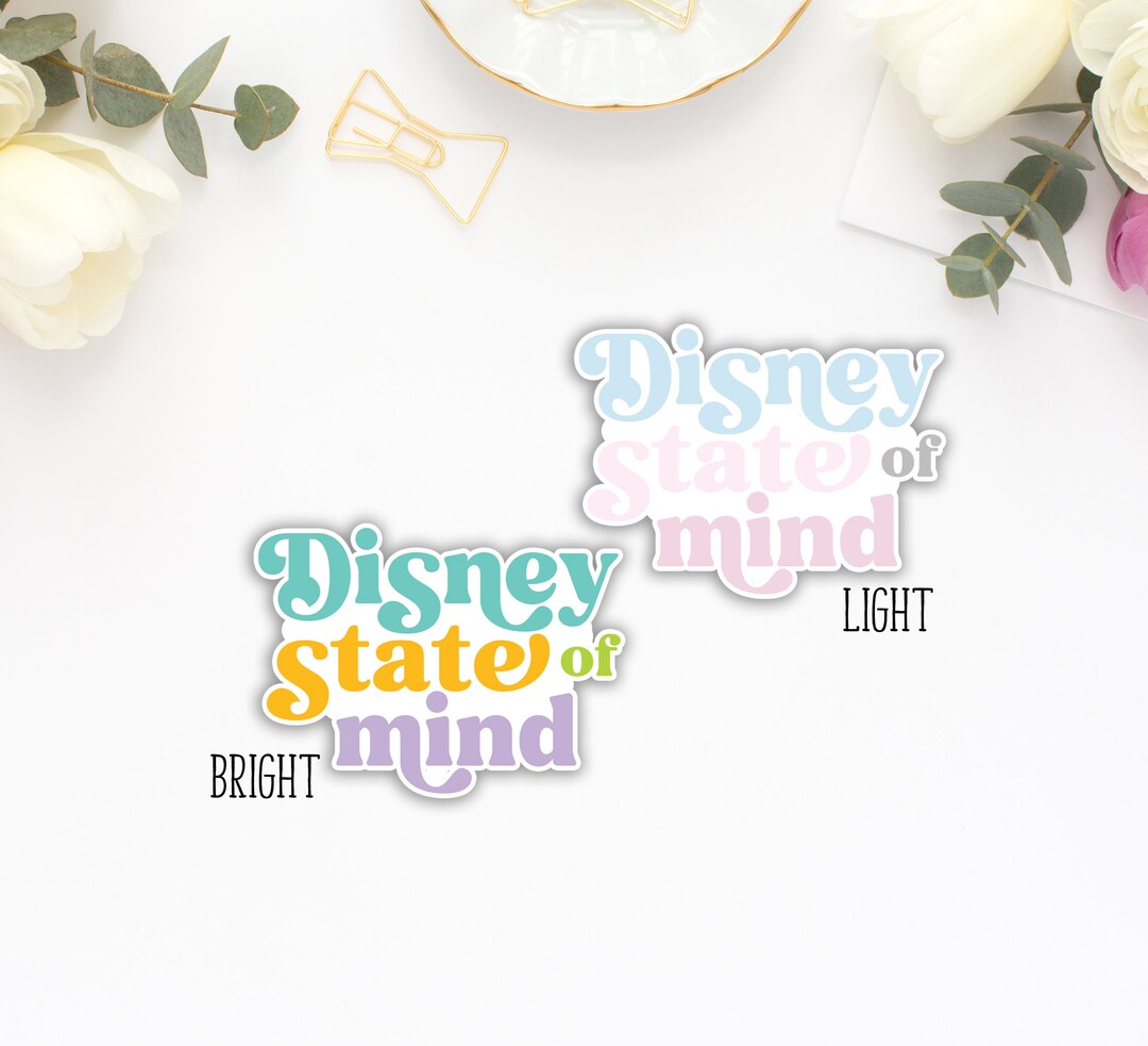 Disney State of Mind Text Vinyl Sticker - MATTE - for Tumbler, Laptop ...