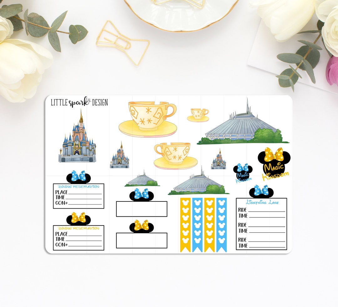 Disney Inspired Magic Kingdom Vacation Planner Stickers Scrapbook or ...