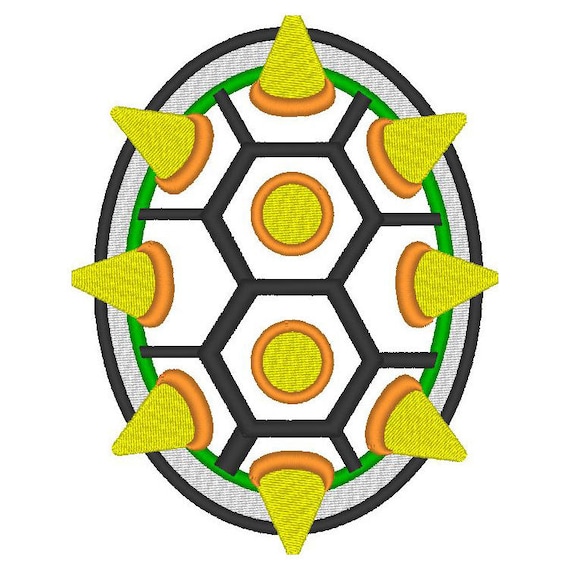 Green Shell Bowser Machine Embroidery and Applique Design | Etsy