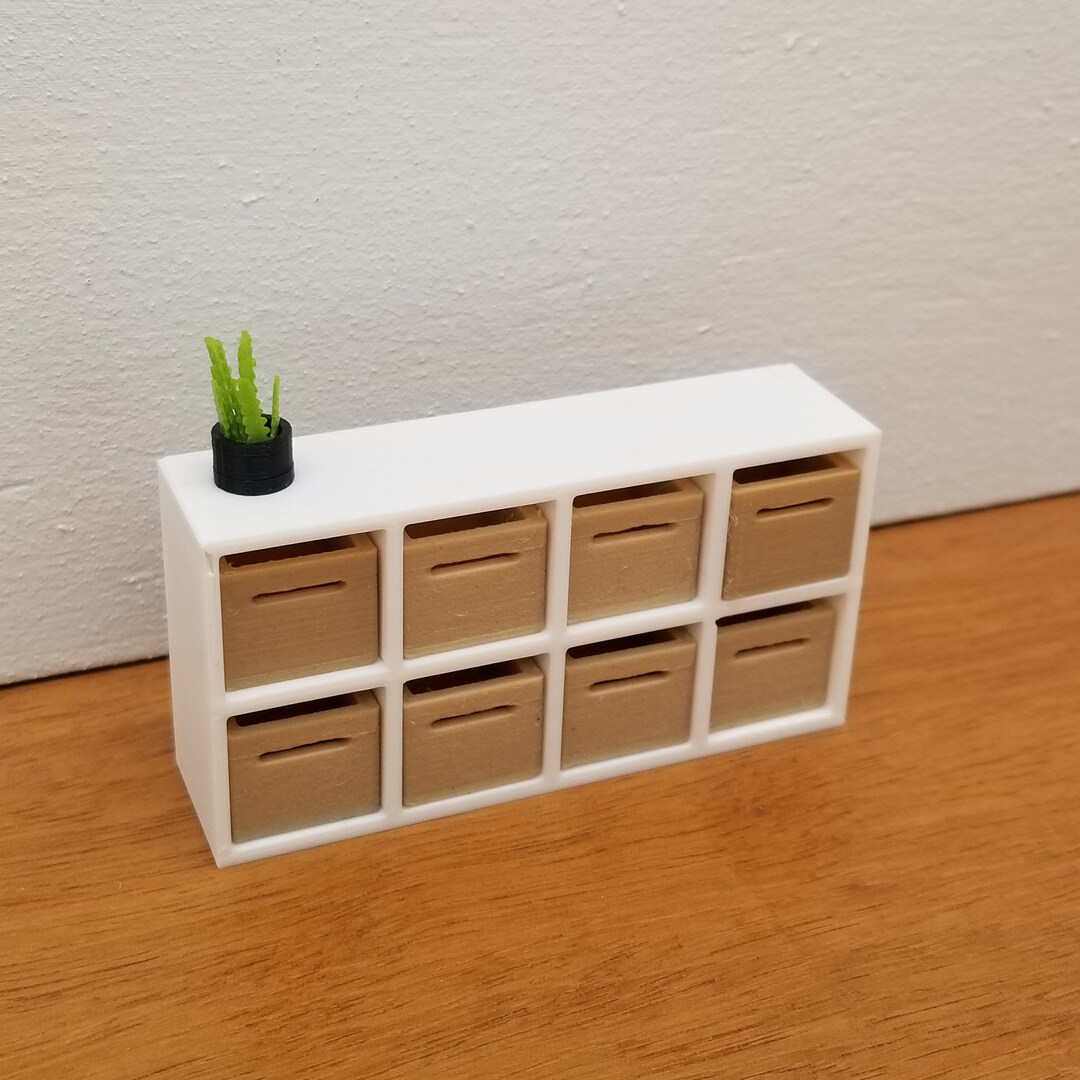 1:24 8 Drawer Cubbie Cabinet - 1/24 Modern Wood Doll House Furniture ...