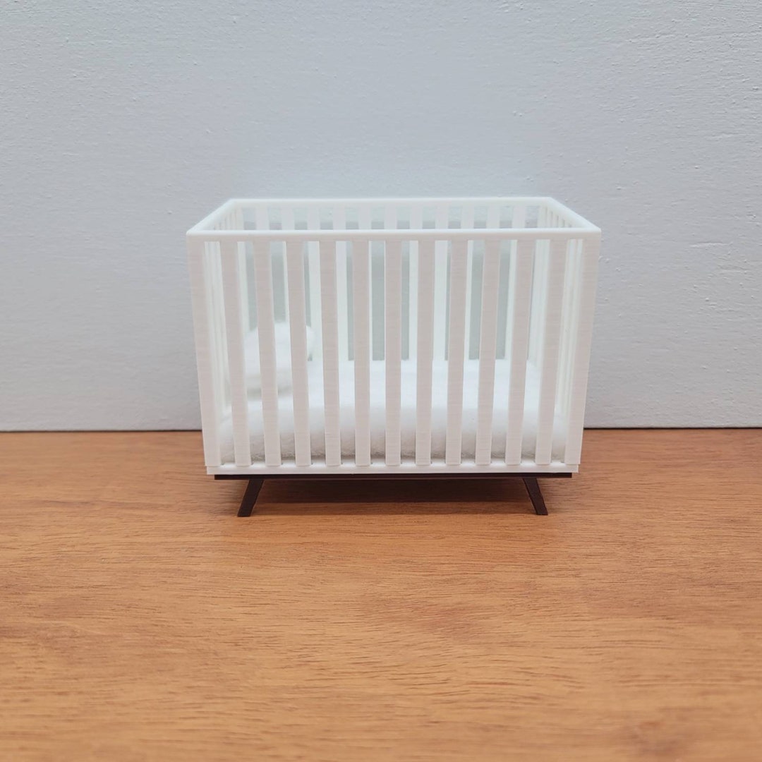 1:12 Scale Baby Crib - Mini Doll Furniture West Elm Bed - Etsy