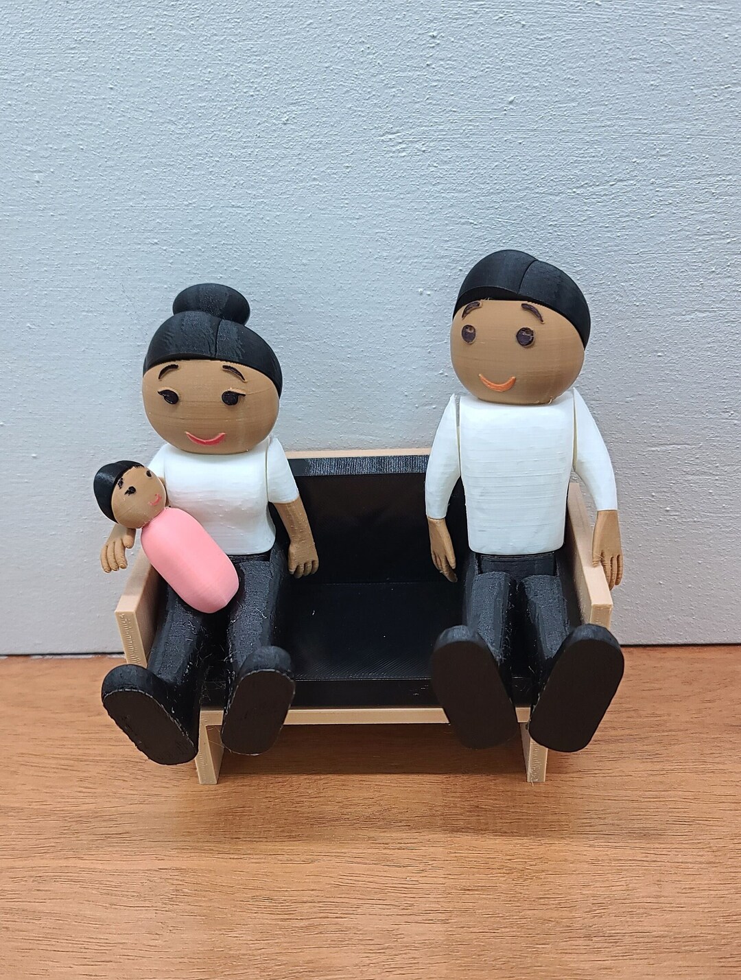 1:12 Scale Dolls Mom, Dad & Baby 1/12 Modern Mini Dolls Miniatures - Etsy