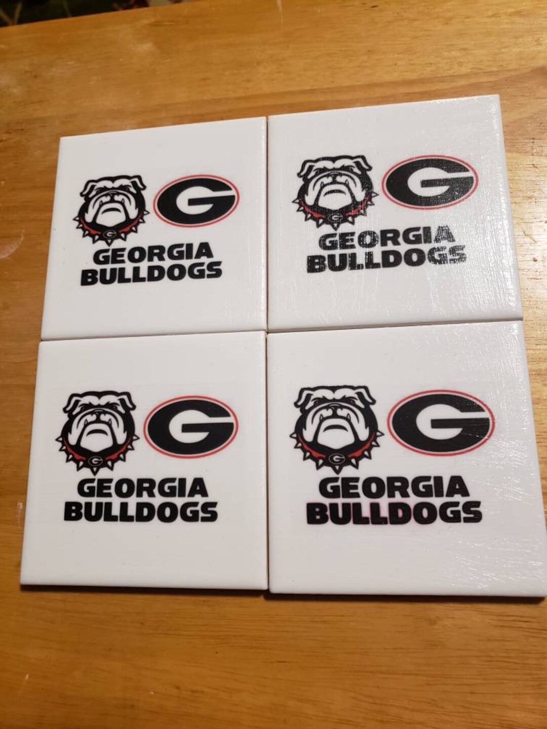 Set of 4 georgia Bulldogs Handcrafted Ceramic Tile Coasters - Etsy