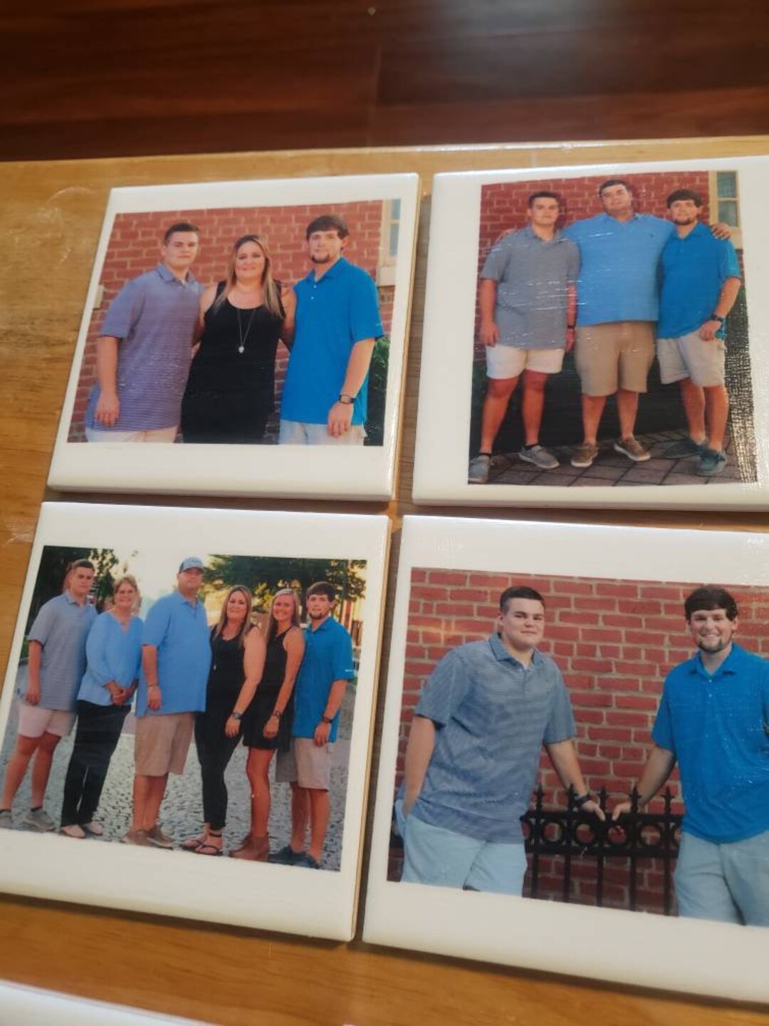 Set of 4 Personalized Ceramic Tile Coasters With Images You Choose. - Etsy