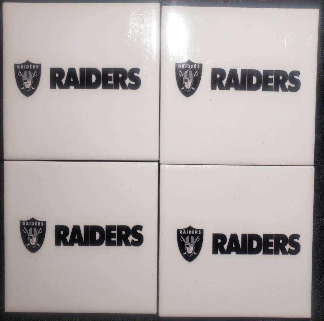 Set of 4 "oakland Raiders" Handcrafted Ceramic Tile Coasters - Etsy