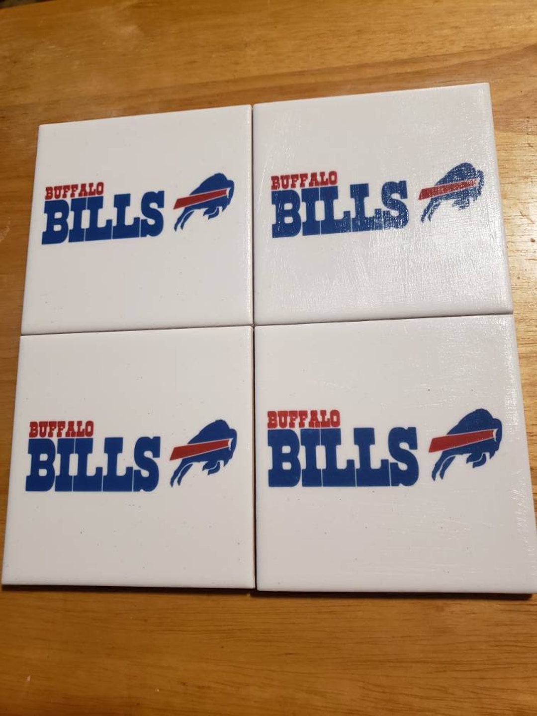 Set of 4 Handcrafted "buffalo Bills" Ceramic Tile Coasters - Etsy