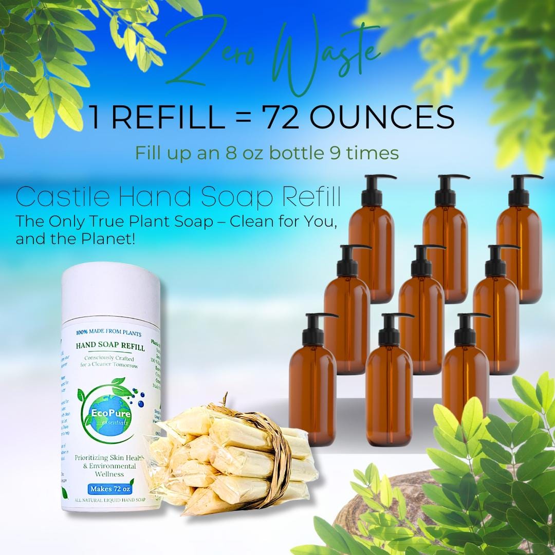 72oz Ecopure Natural Liquid Hand Soap Refill Melt Bars - Zero Waste, Vegan, Plastic-free ...