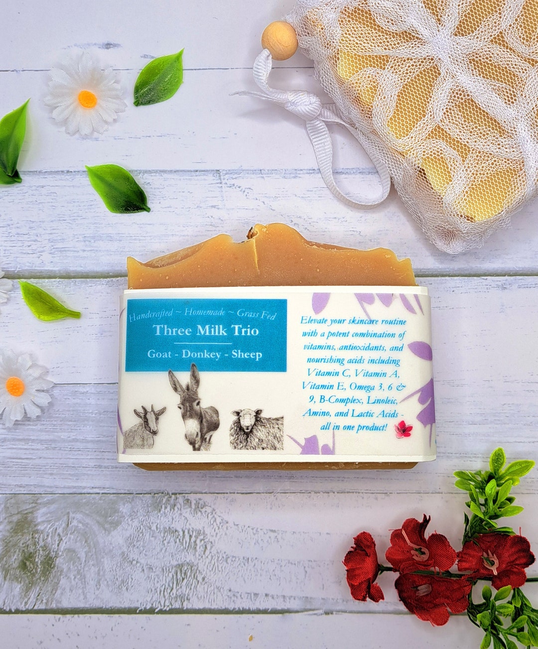 3 Milk Soap Donkey Goat Sheep Lavender Mint Handmade Best Soap for ...