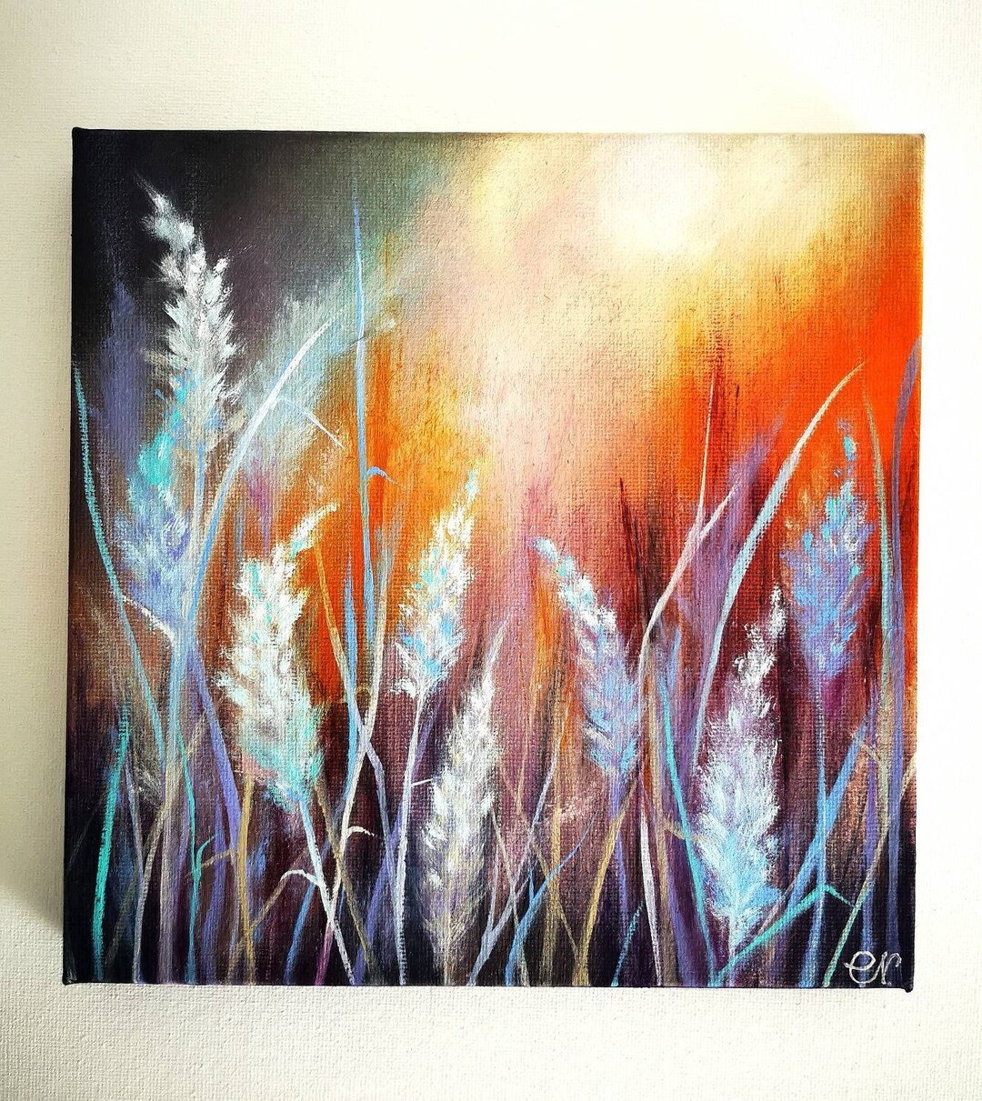 Summer Meadow Painting, Original Oil Painting, Summer Evening Painting ...