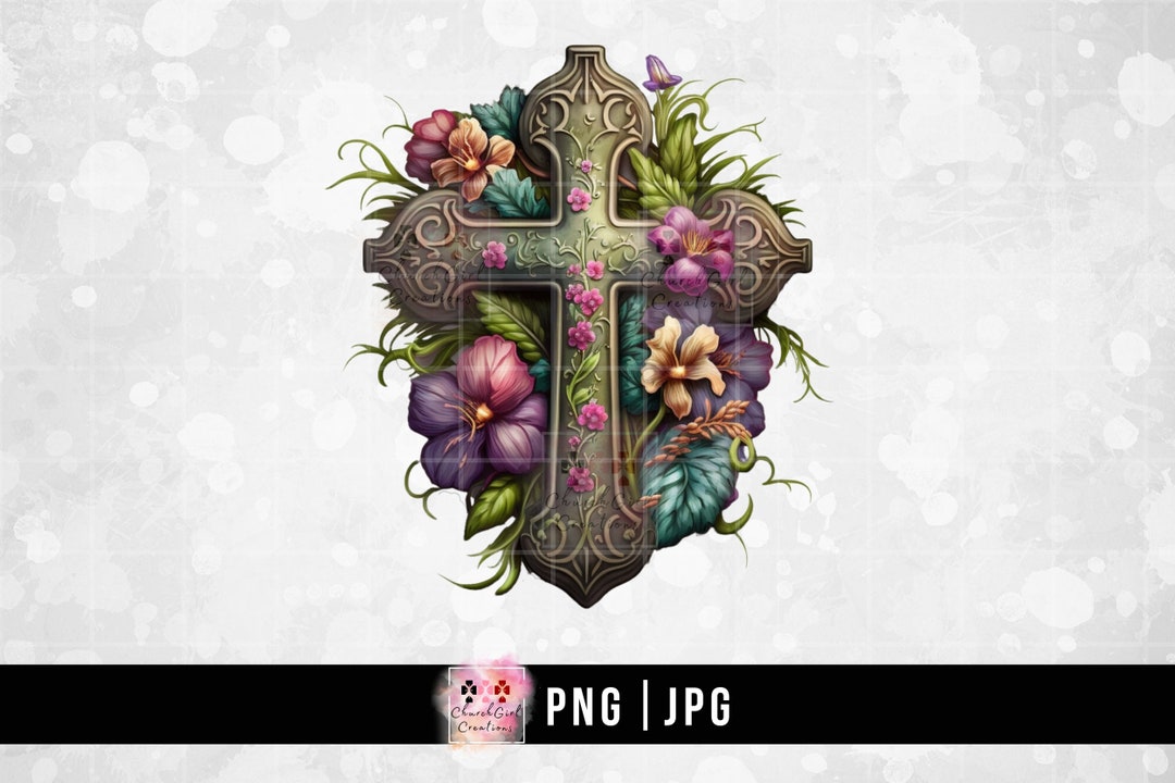 Colorful Cross Png Christian Flower Cross Png Sublimation - Etsy