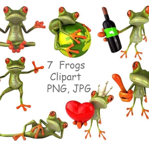 Frog Clipart - Etsy