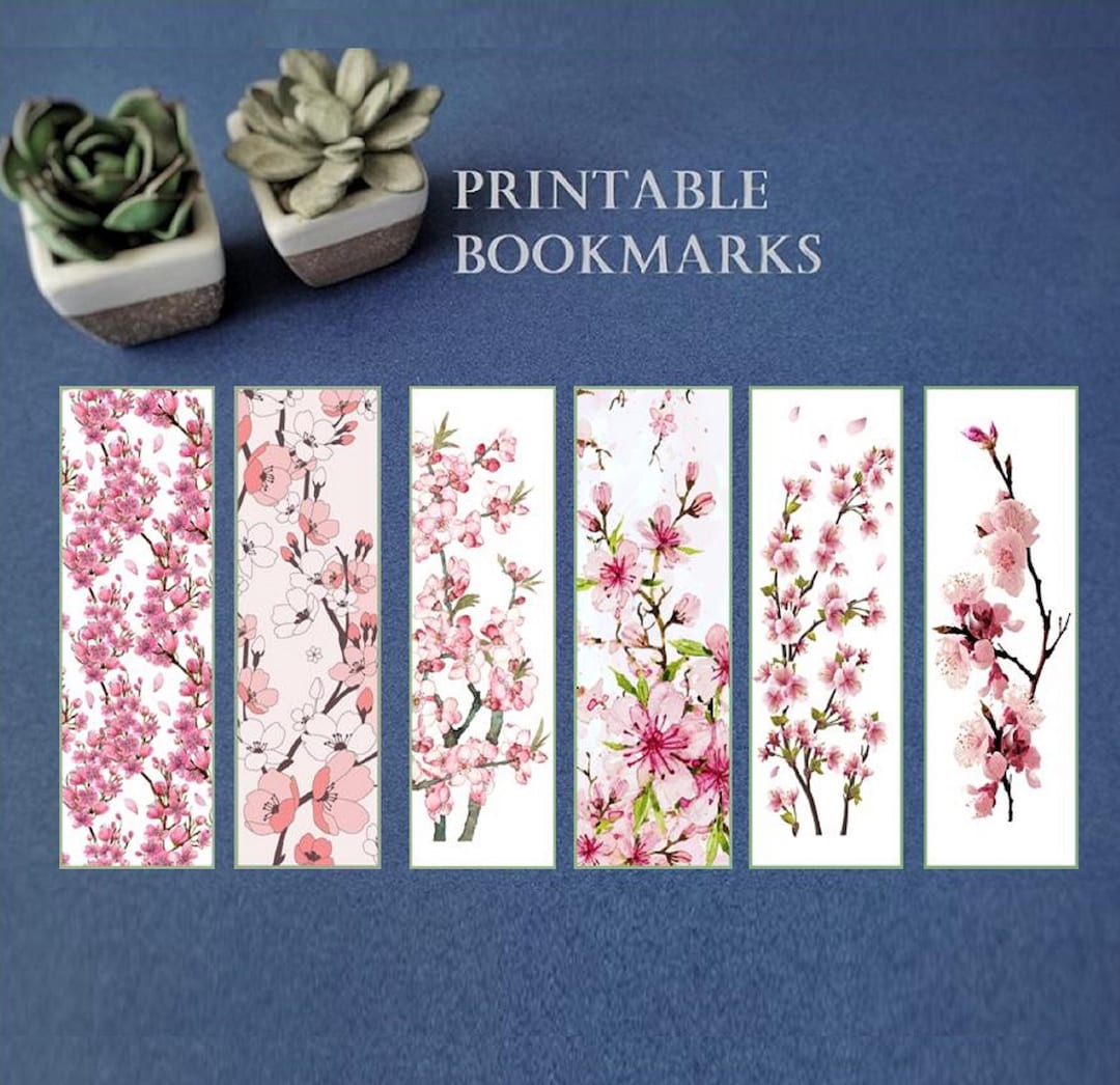 Cherry Blossom Bookmark Set, Sakura Bookmark, Printable Book Marks for ...