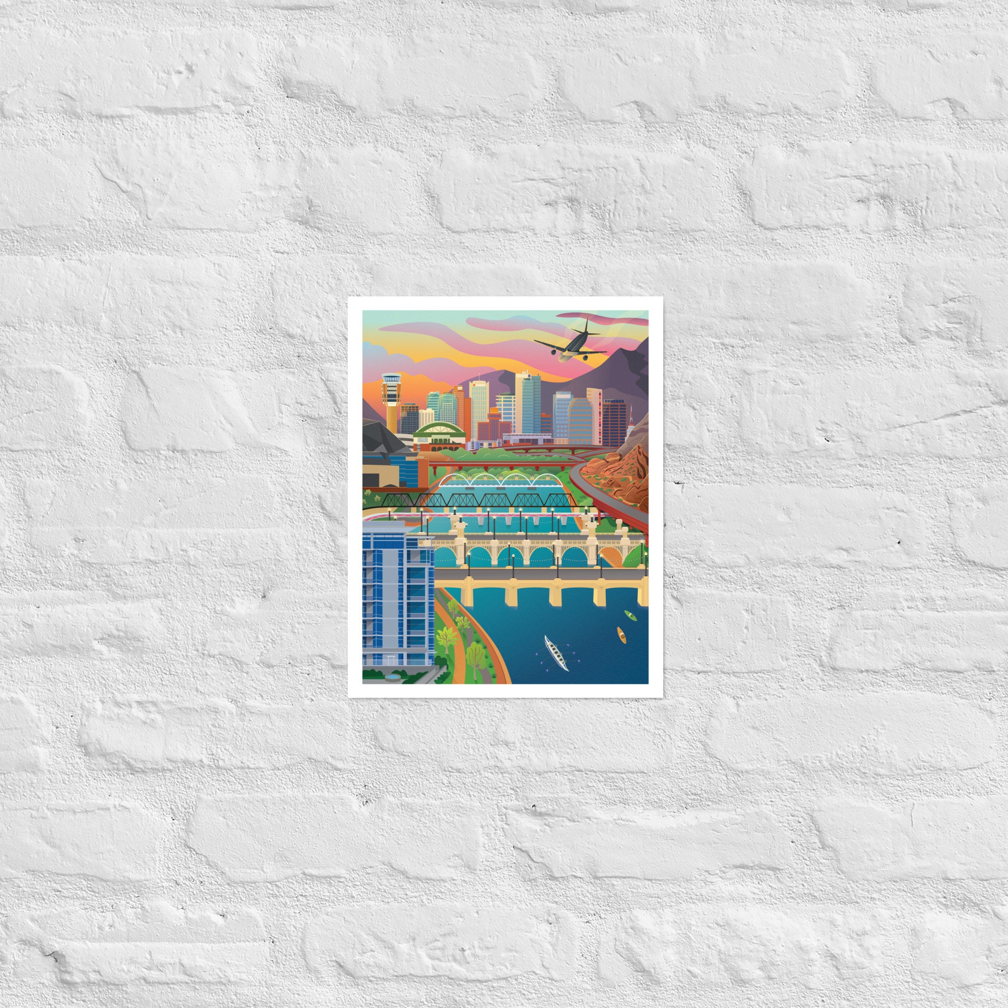 Arizona Art Print | Tempe | Phoenix Skyline | Tempe Art | Phoenix Art ...