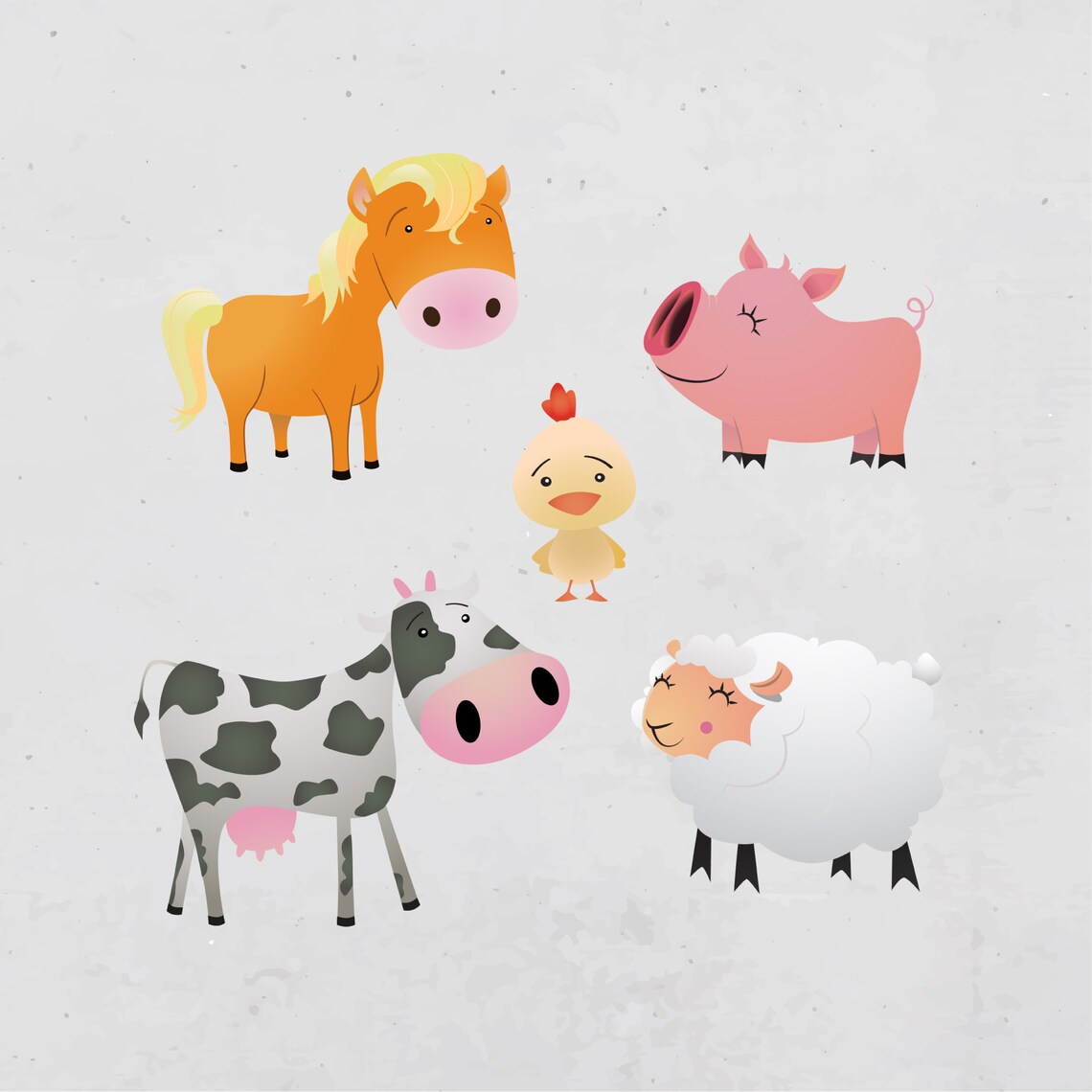 Farm Clipart Animal Clipart Farm Animals Nursery Clipart | Etsy