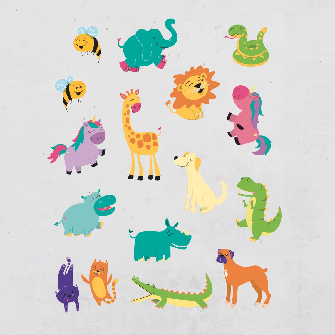 Animal Clipart Safari Clipart Elephant Clipart Lion - Etsy