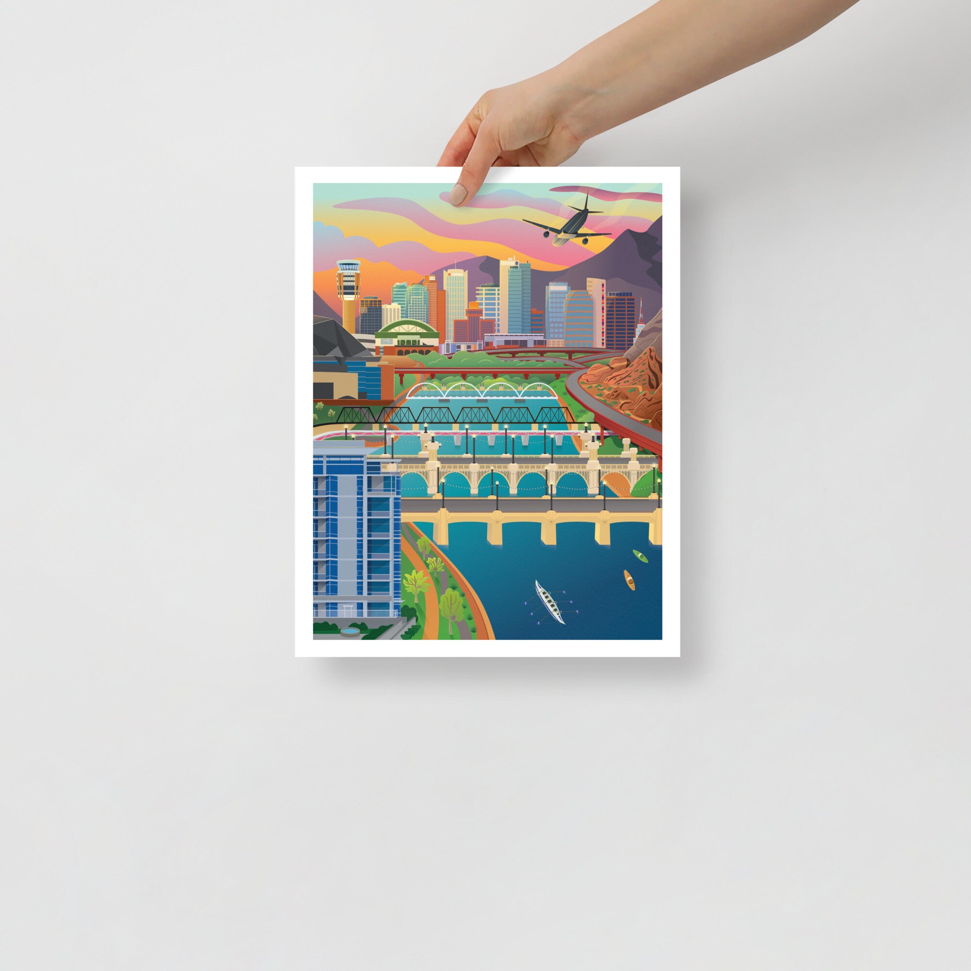 Arizona Art Print Tempe Phoenix Skyline Tempe Art - Etsy