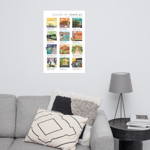 Tempe Arizona Landmarks Poster: ASU, Desert Botanical Gardens - Etsy