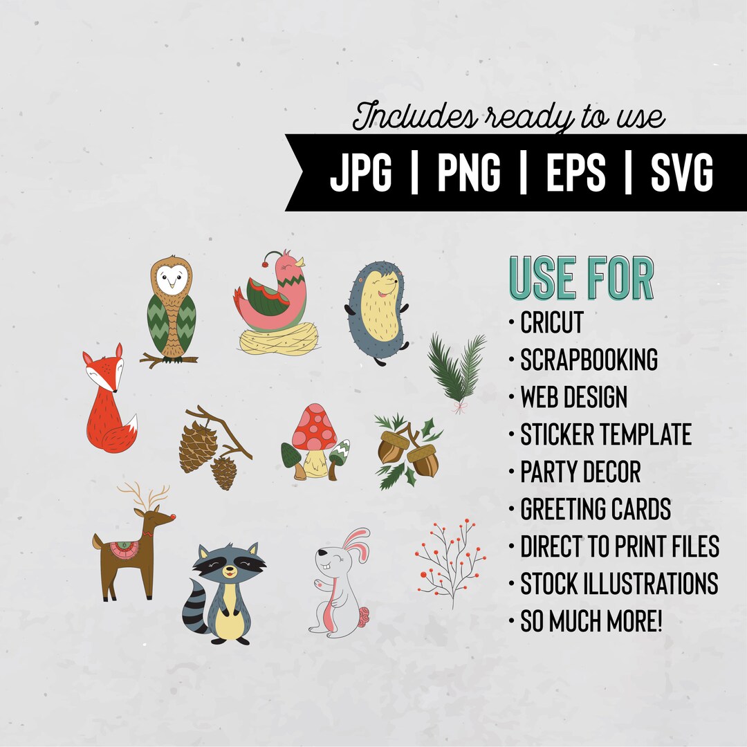 Christmas SVG | Woodland Animals | Reindeer SVG | Christmas Printable ...