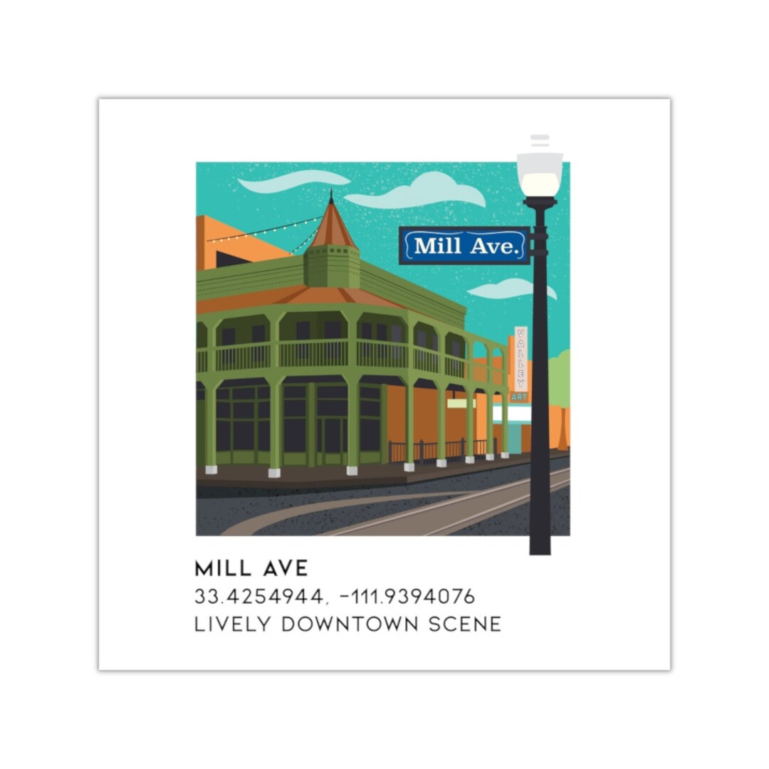 Tempe Sticker | Mill Ave | Arizona Gift | Water Bottle Stickers | Tempe ...