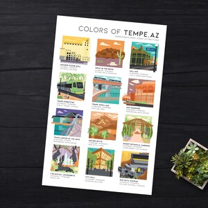 Tempe Landmarks Tempe Art Phoenix Art Arizona | Etsy