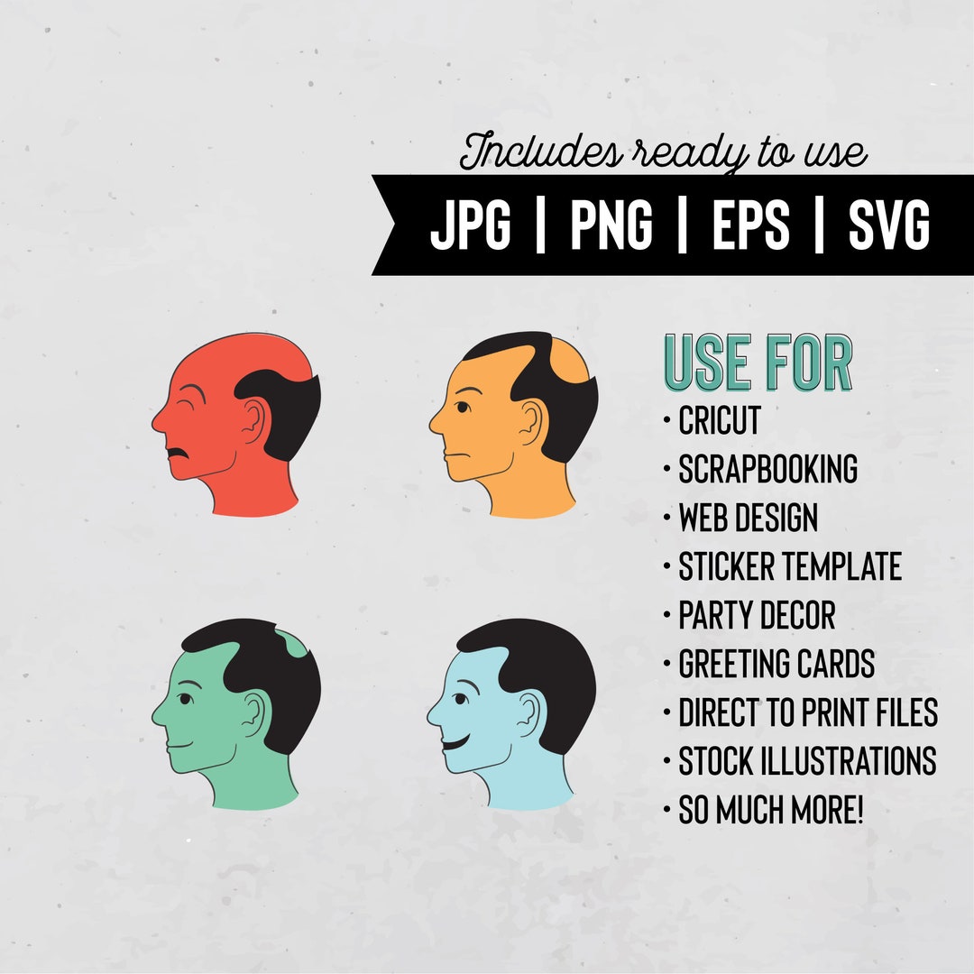 Hair Loss | Face Svg | Bald Head | Mens Face | Hair Loss Treatment ...