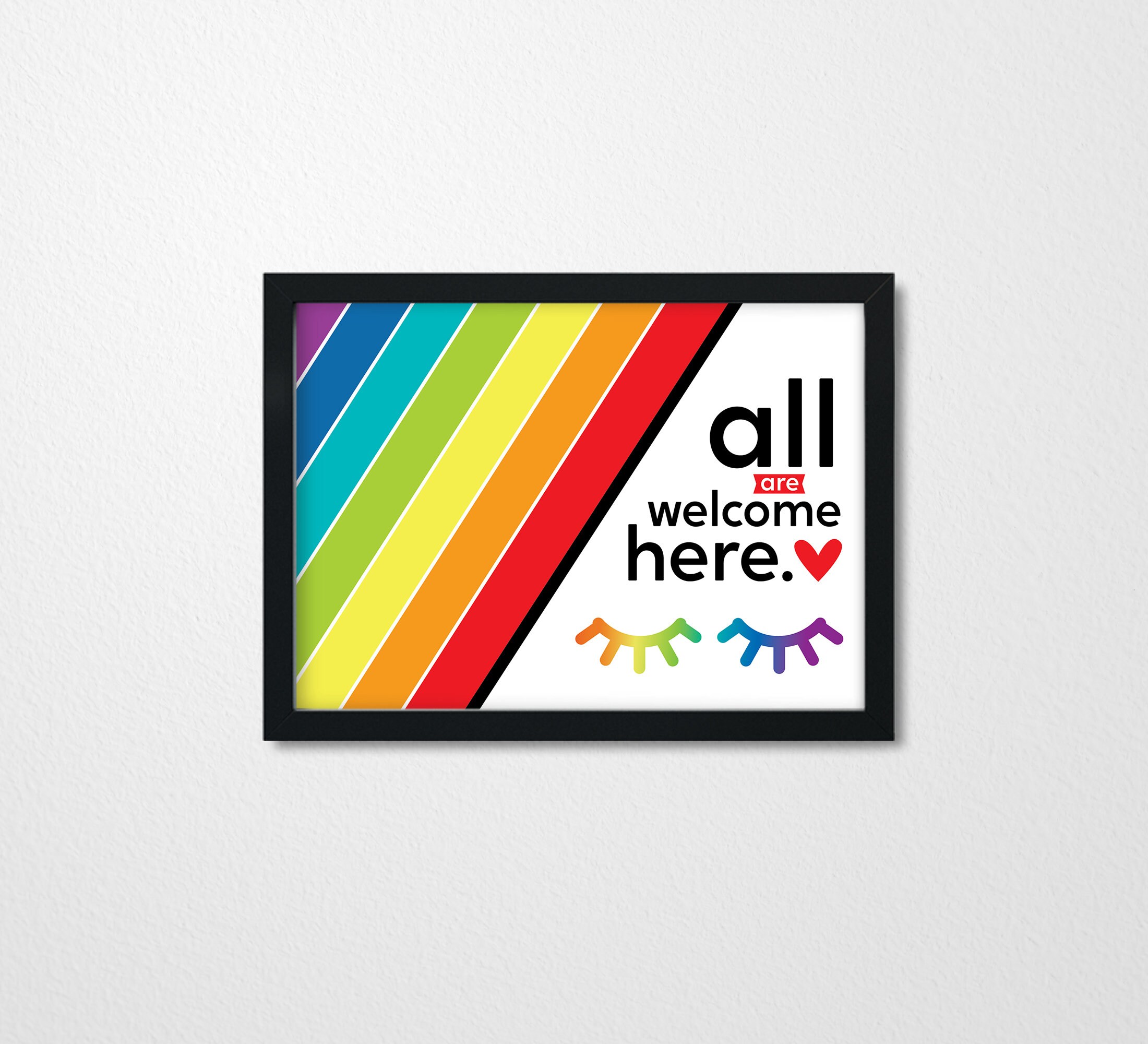 All Are Welcome Lash Sign Pride Sign Equality Sign | Etsy