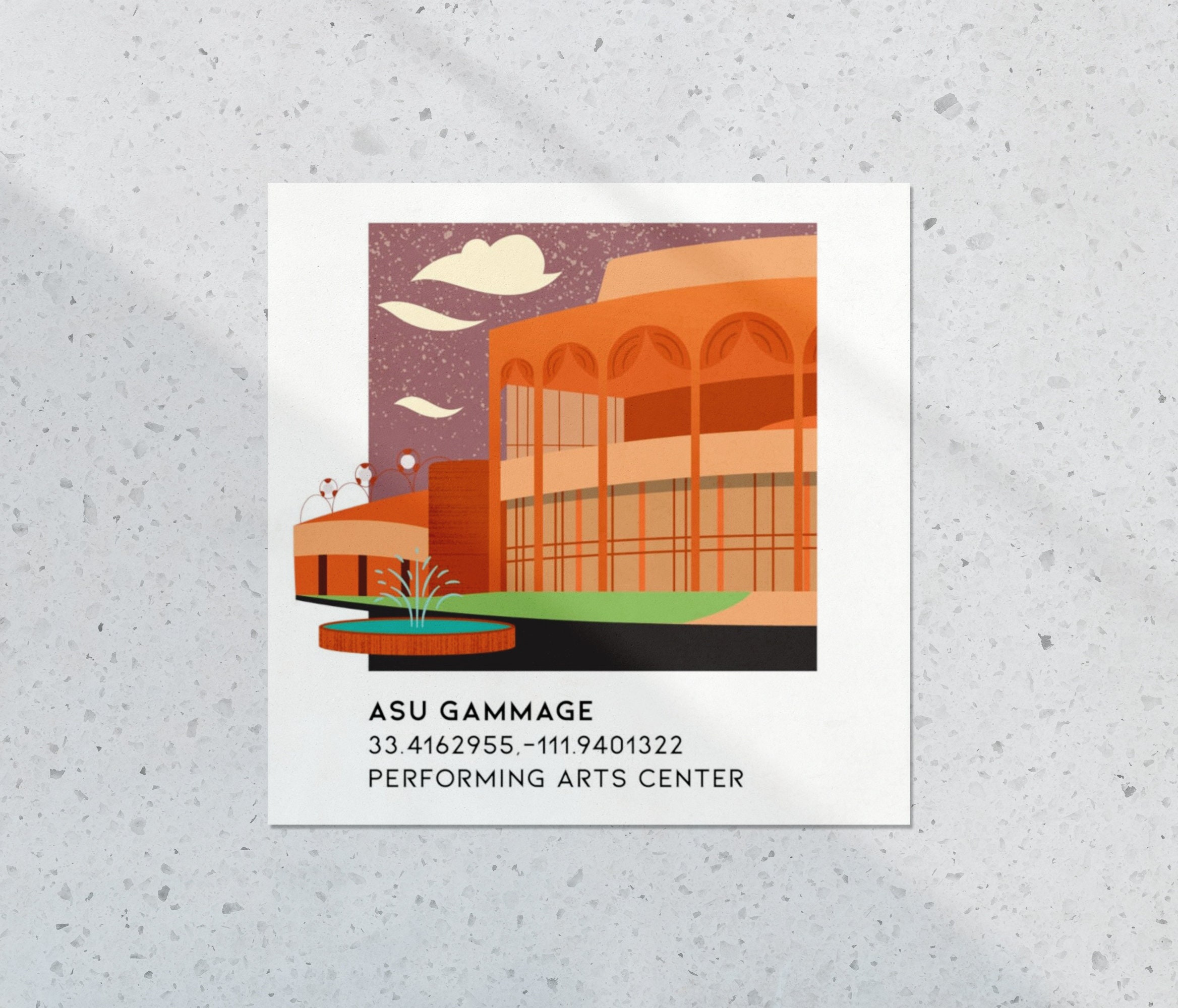 Tempe Sticker ASU Gammage Arizona Gift Water Bottle - Etsy