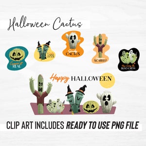 Halloween Clipart | Spooky Clipart | Halloween Cacti | Halloween PNG ...