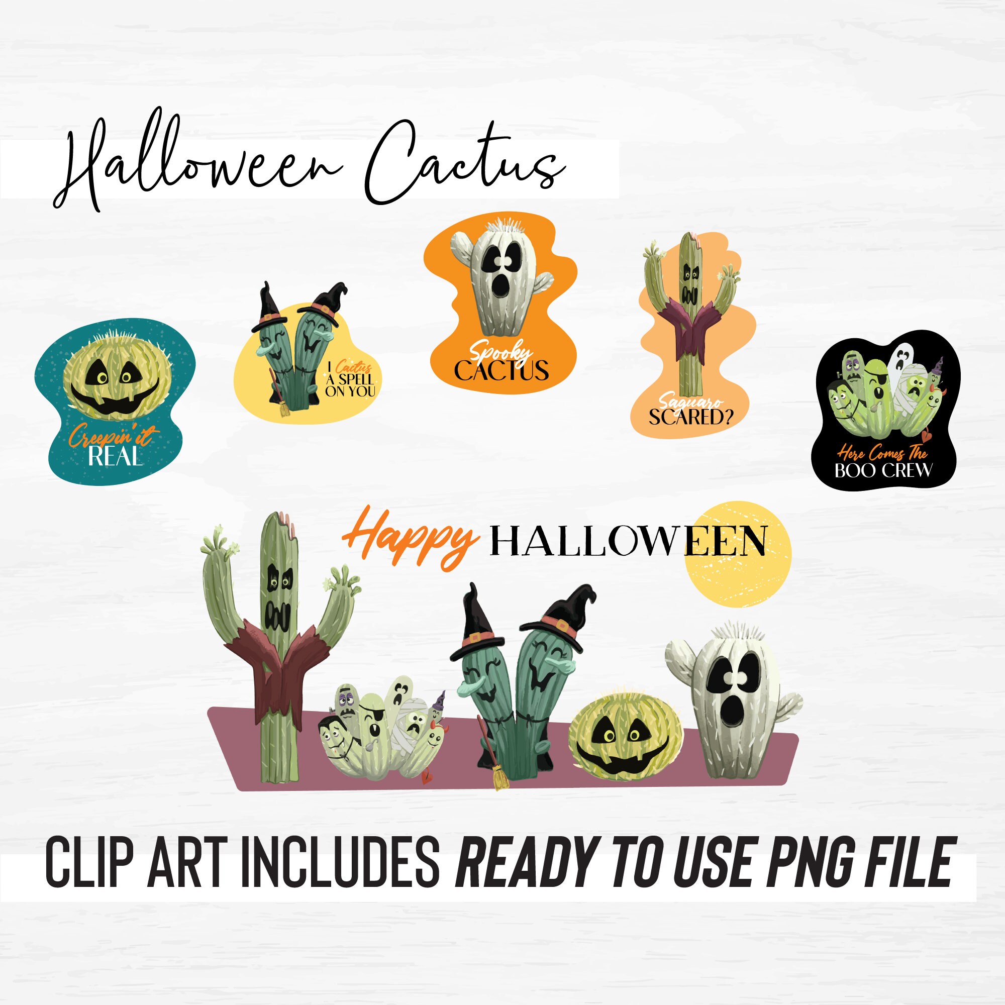 Halloween Clipart Spooky Clipart Halloween Cacti Halloween PNG Witches ...