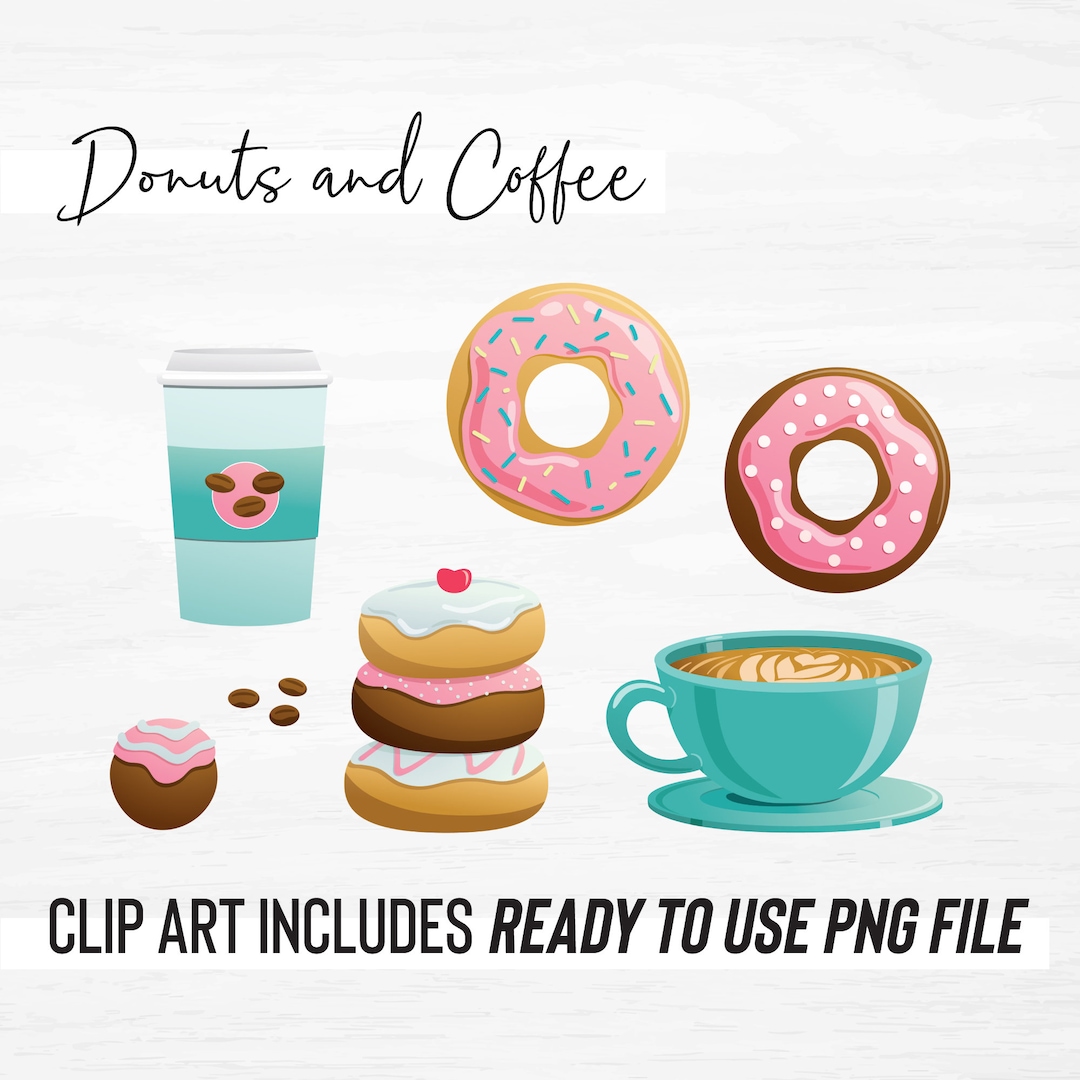 Coffee Clipart | Donuts | Coffee | Coffee Lovers | Latte | Coffee Beans ...