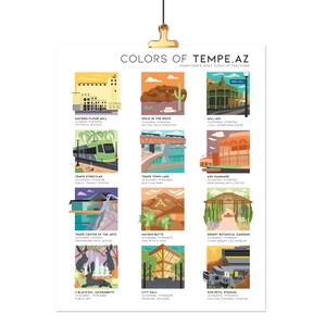 Tempe Landmarks Tempe Art Phoenix Art Arizona | Etsy