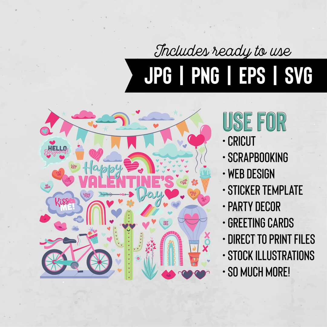 Valentine Clipart | Love Clipart | Valentine PNG | Rainbow Clipart ...