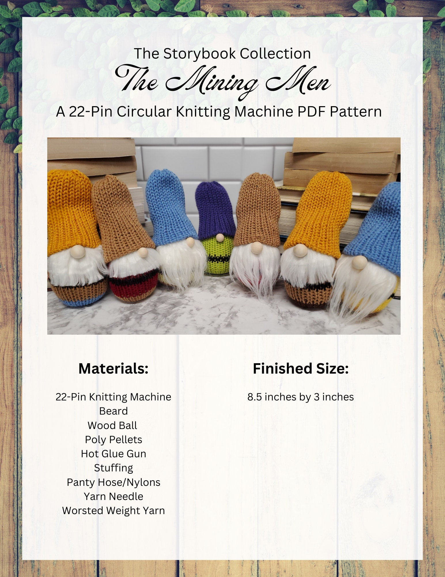 The Mining Men - A 22 Pin Circular Knitting Machine PDF Pattern - Etsy