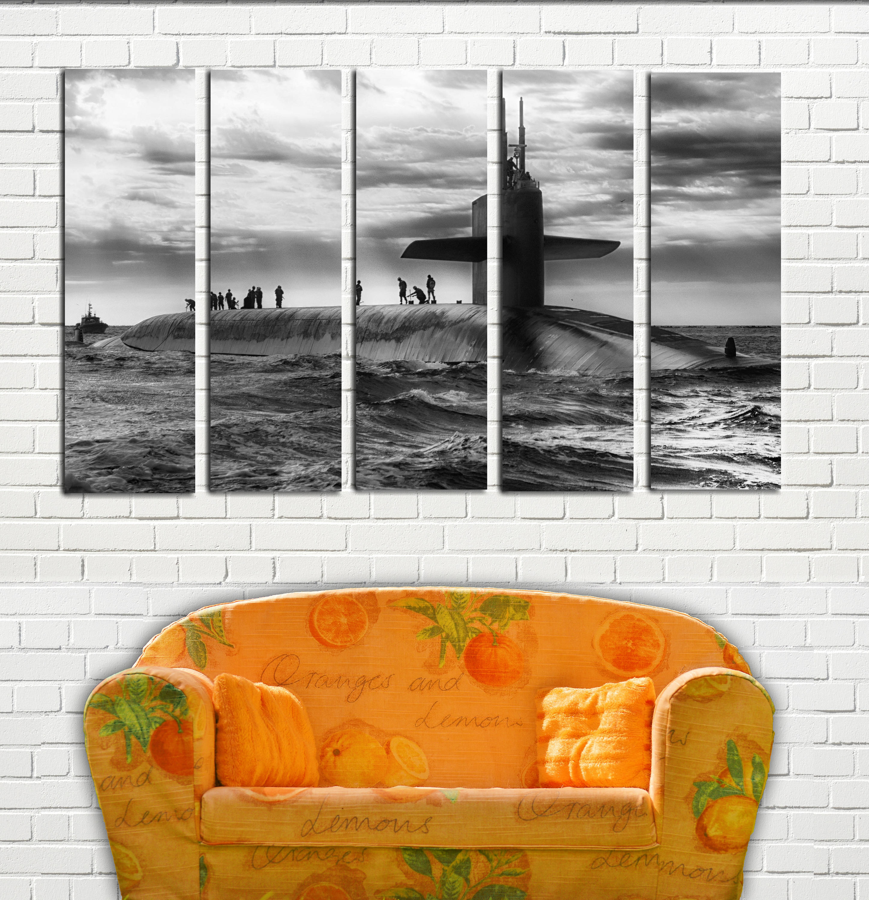 Multi Panels Art Submarine Wall Art Military Warship Canvas | Etsy