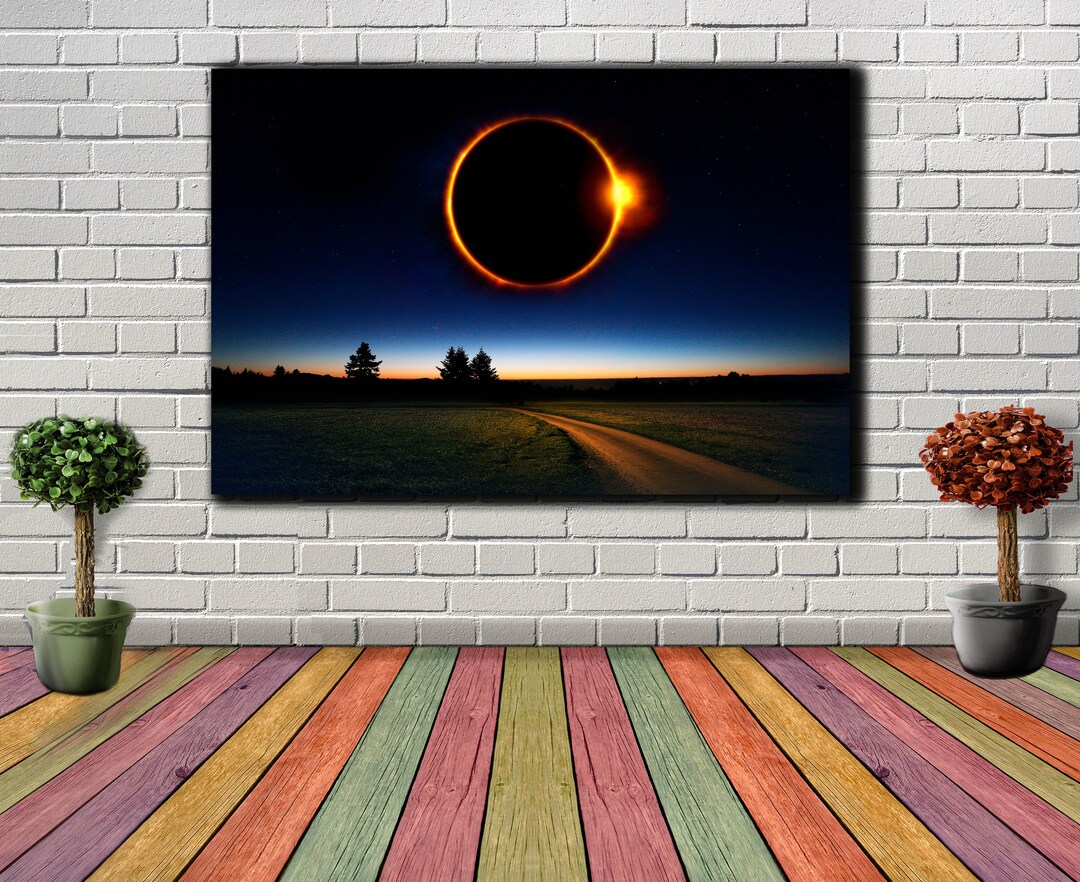 1 Piece Eclipse Wall Art Decor Landscape Canvas Picture Print - Etsy