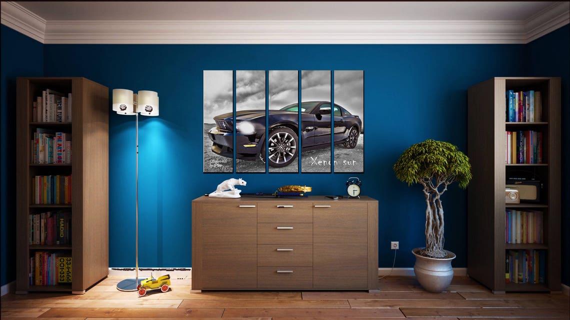 BIG SET 1/3/5/6 Panels Car Mustang Wall Art Muscle Car Wall | Etsy