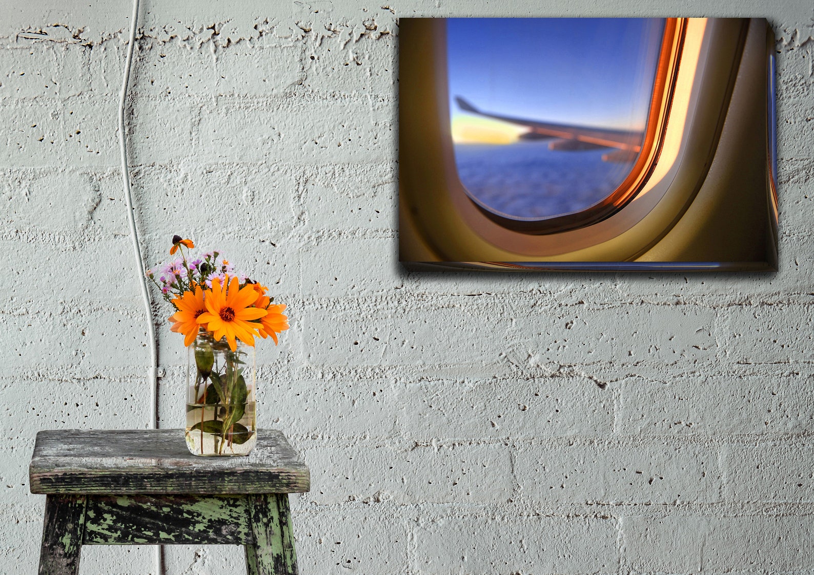 Airplane Window Wall Art Decor Aircraft View Canvas Picture | Etsy