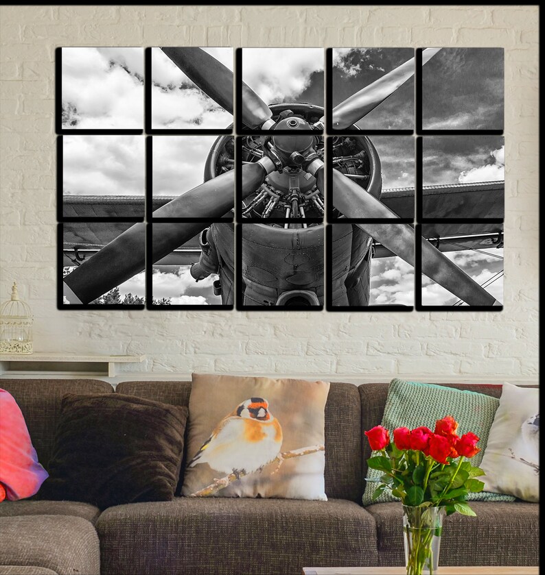 Airplane Propeller Aircraft Wall Art Decor Picture Painting | Etsy