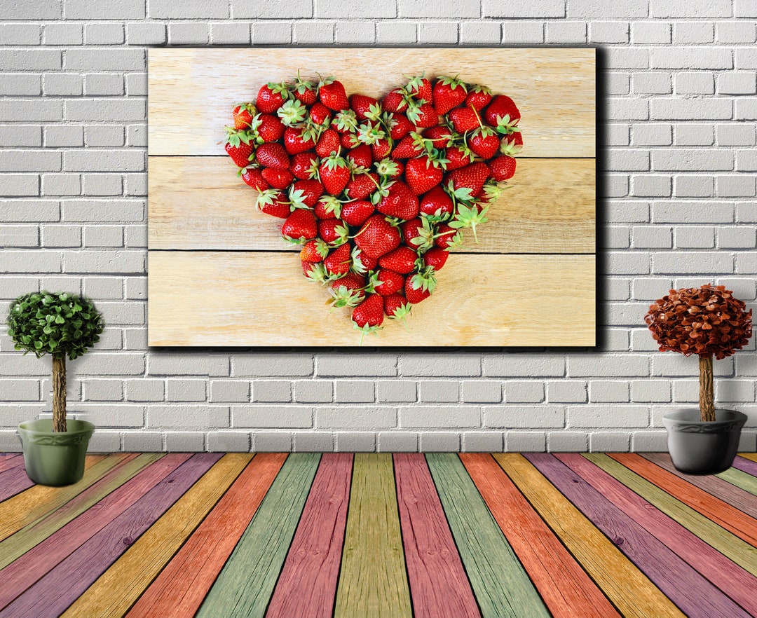 1 Piece Strawberry Heart Wall Art Decor Colorful Berries - Etsy