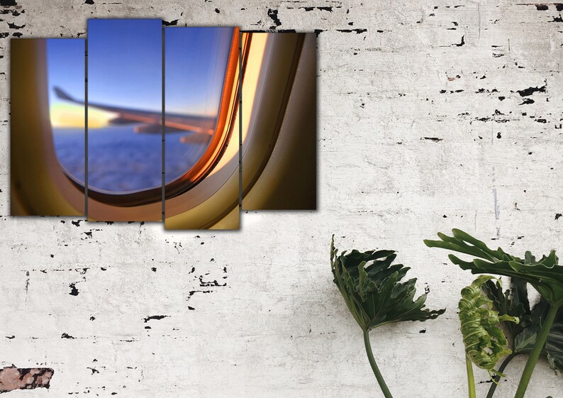 Airplane Window Wall Art Decor Aircraft View Canvas Picture | Etsy