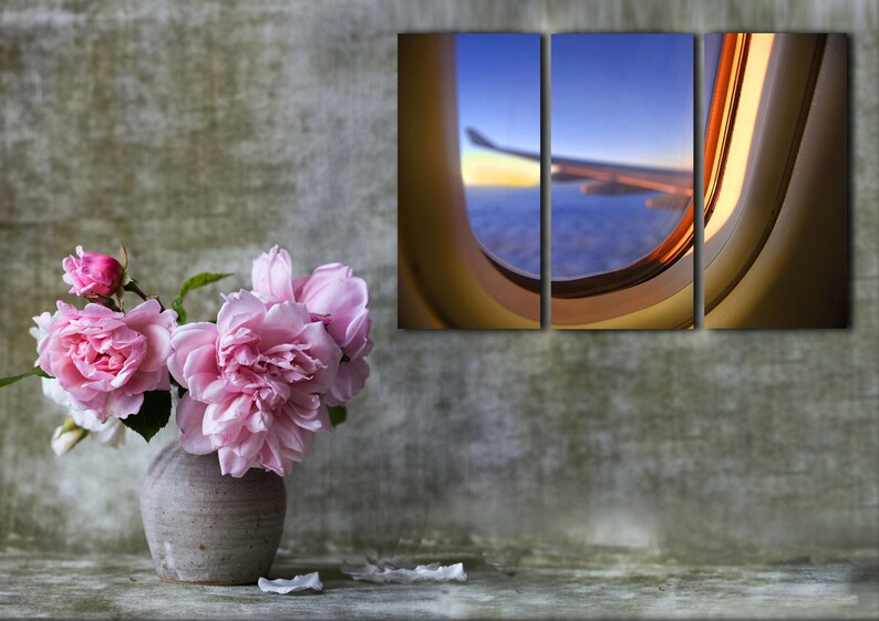 Airplane Window Wall Art Decor Aircraft View Canvas Picture | Etsy