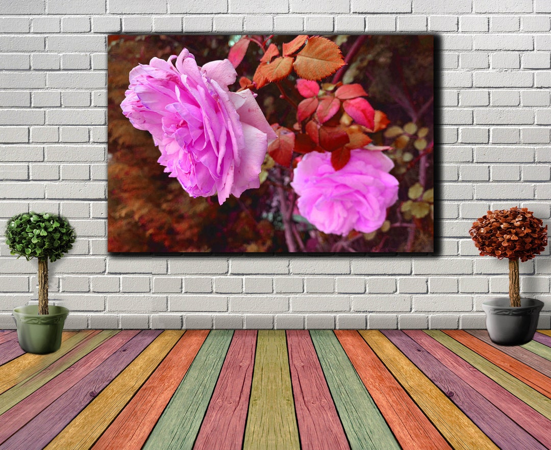 1 Piece Flowers With Inverted Colors Wall Art Decor Roses - Etsy